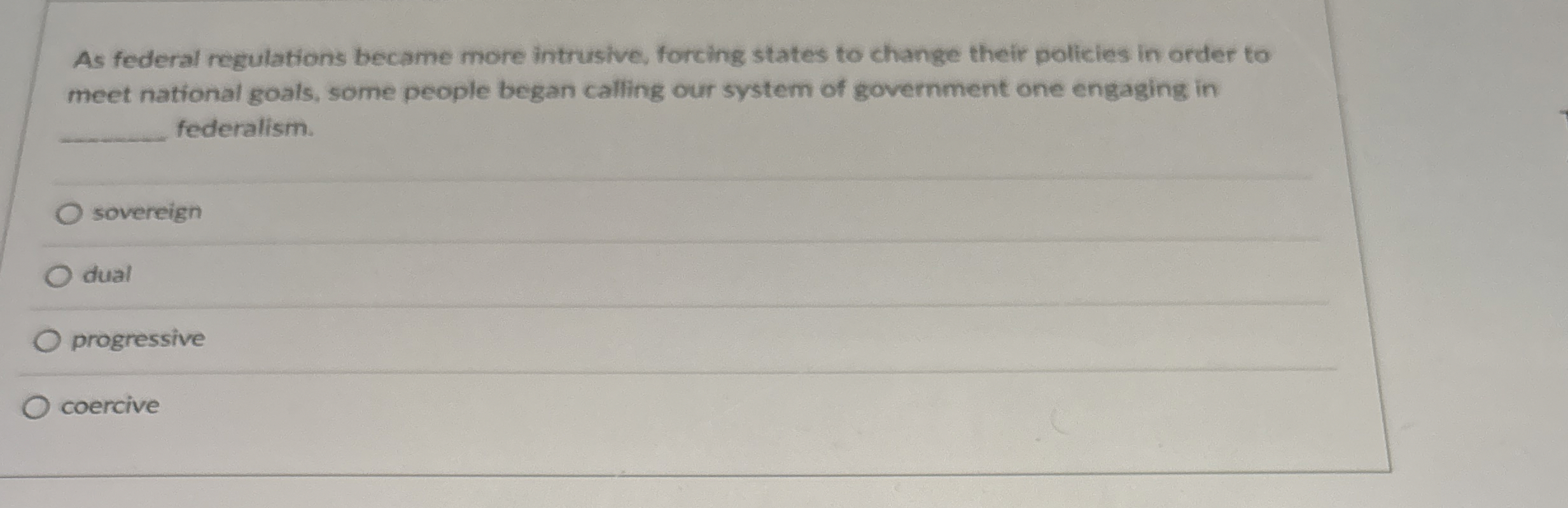 Solved As federal regulations became more intrusive, forcing | Chegg.com