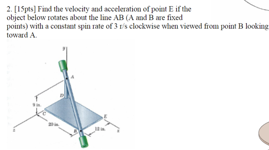 Solved 2. [15pts] ﻿Find the velocity and acceleration of | Chegg.com