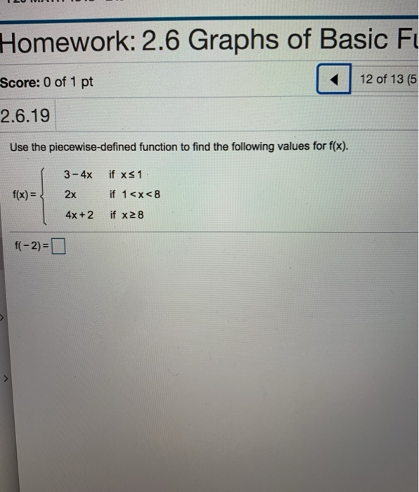 Solved Homework: 2.6 Graphs of Basic Functions HW Score | Chegg.com