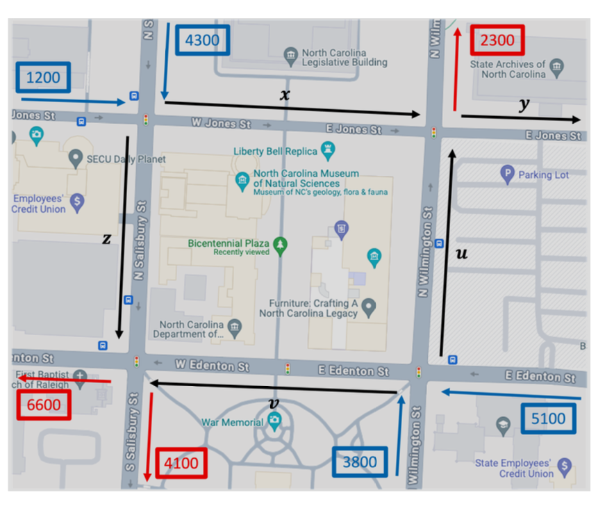 Solved Consider the following diagram of ﻿four intersections | Chegg.com
