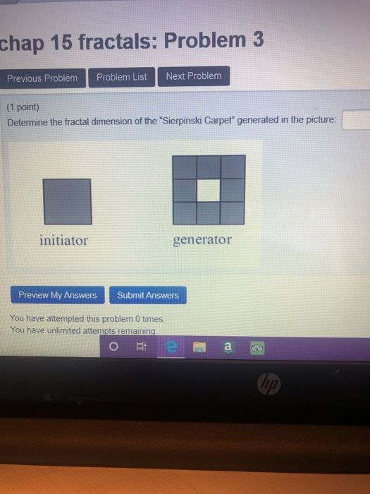 Solved chap 15 fractals: Problem 3 Previous Problem Problem | Chegg.com