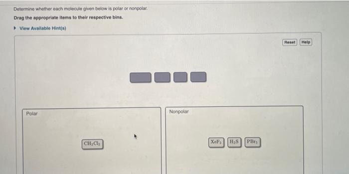 Solved Determine whether each molecule given below is polar | Chegg.com