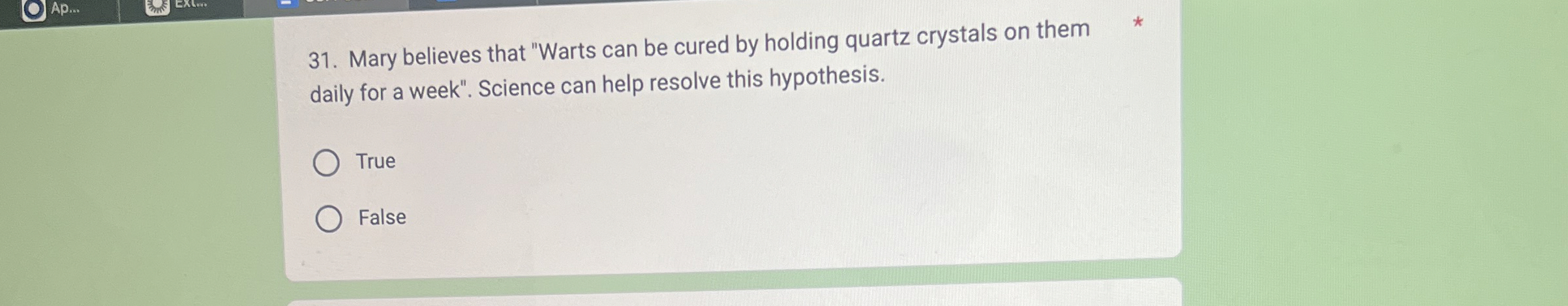 Solved Mary believes that "Warts can be cured by holding | Chegg.com