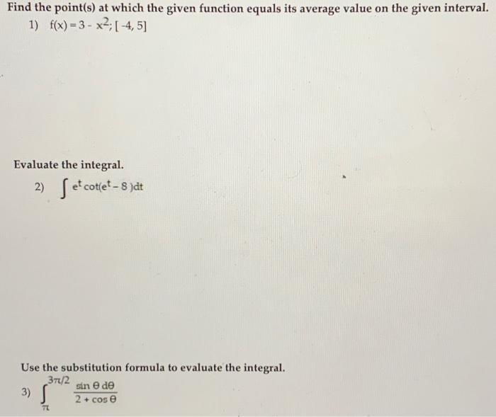 Solved Find the point(s) at which the given function equals | Chegg.com