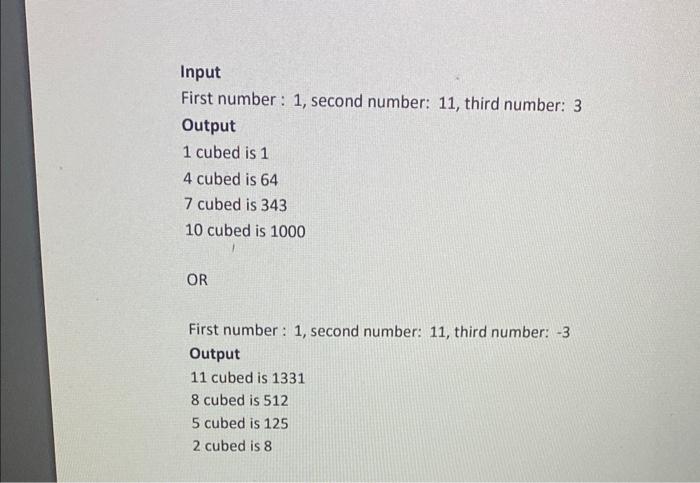 Solved 1) Ask the user for 3 numbers ( 3 marks) 2) Using a | Chegg.com