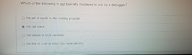 Solved Which of the following is not typically displayed to | Chegg.com