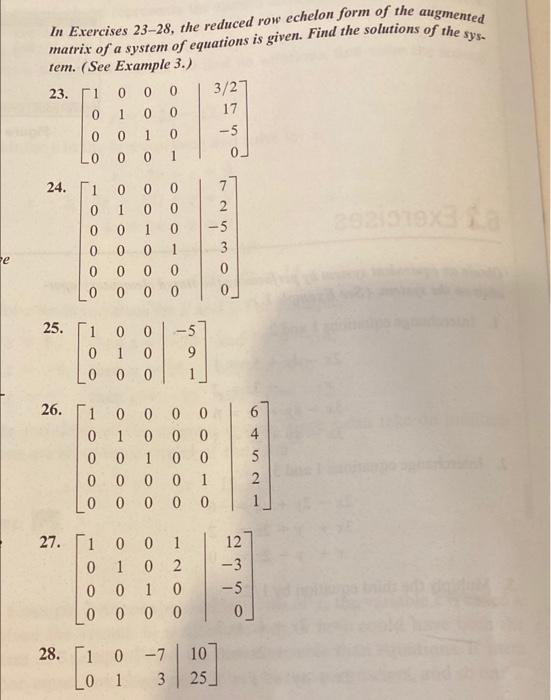 Solved sys- In Exercises 23-28, the reduced row echelon form | Chegg.com