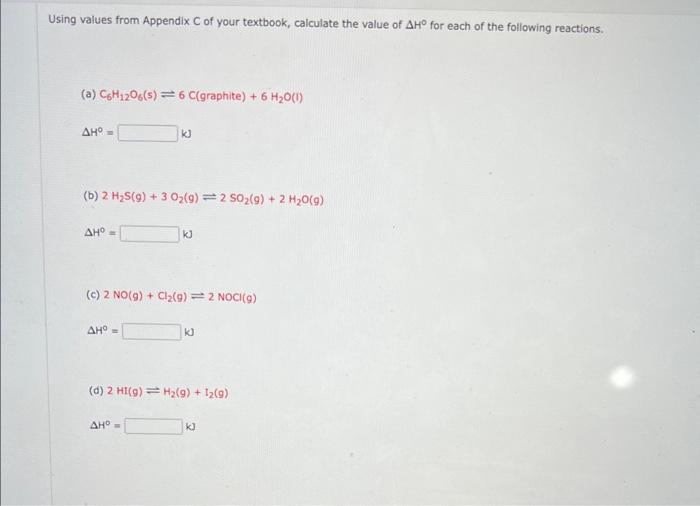 Solved Using values from Appendix C of your textbook, | Chegg.com