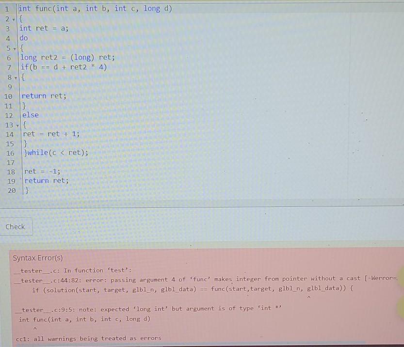 Solved Write a C function func that performs the actions of | Chegg.com