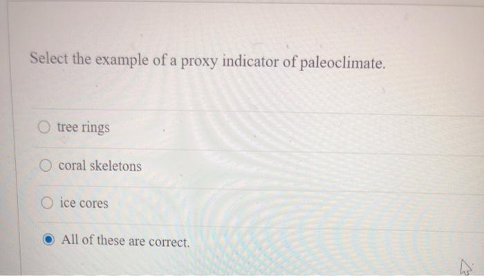 Solved Select the example of a proxy indicator of | Chegg.com