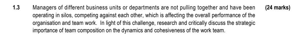 Solved 1.3 (24 marks) Managers of different business units | Chegg.com