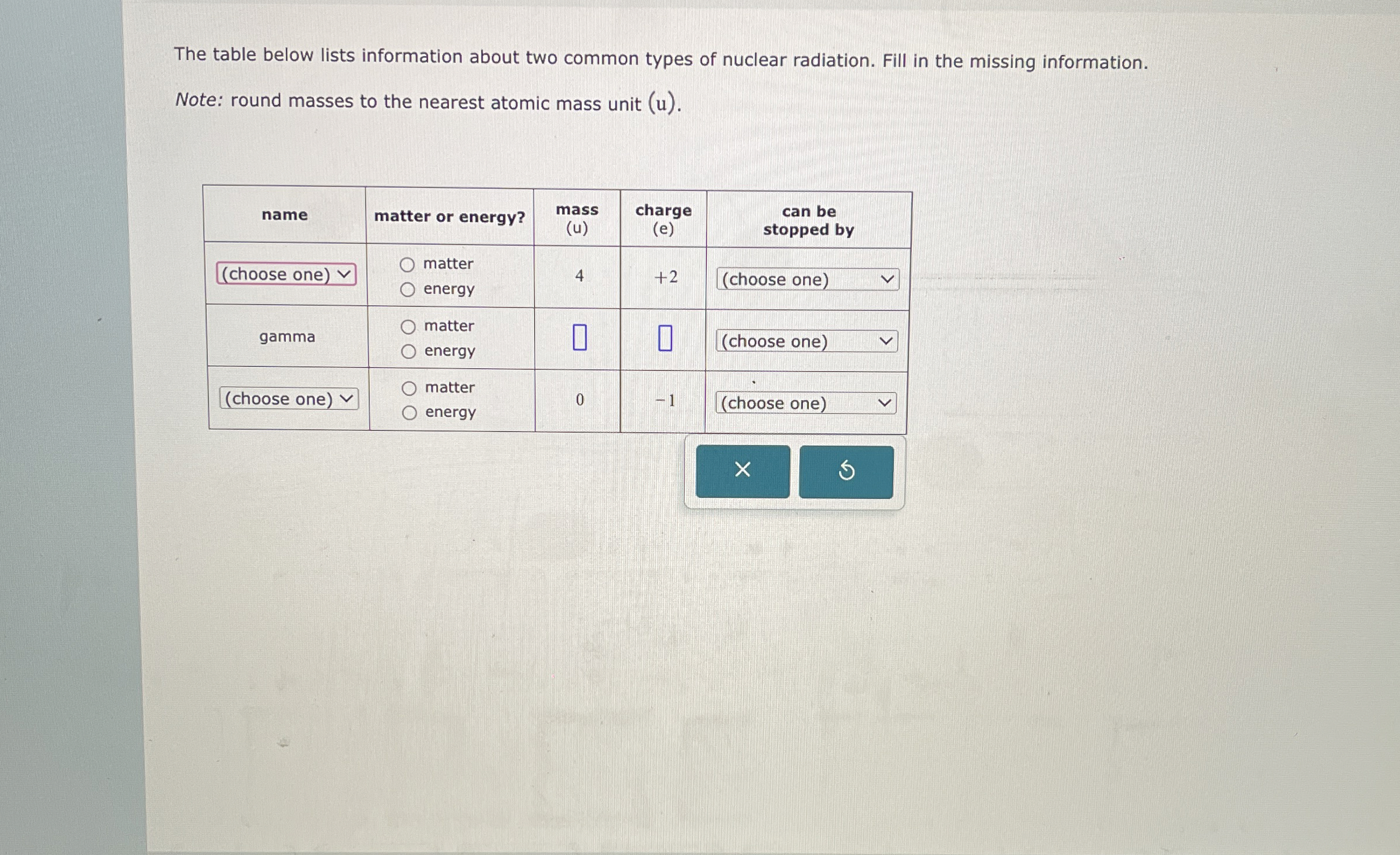 The table below lists information about two common | Chegg.com