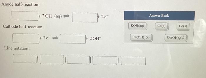 Solved Complete the half-reactions that occur at each | Chegg.com