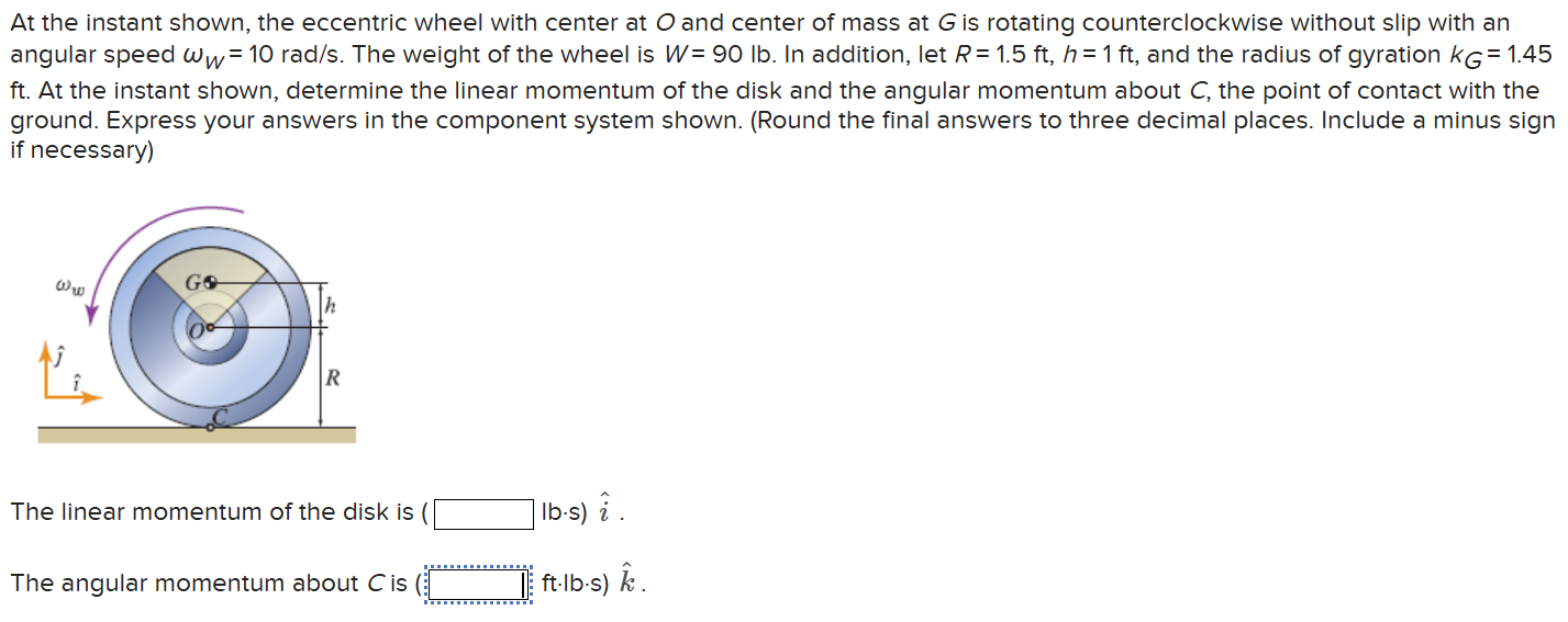 Solved At ﻿the instant shown, the eccentric wheel with | Chegg.com