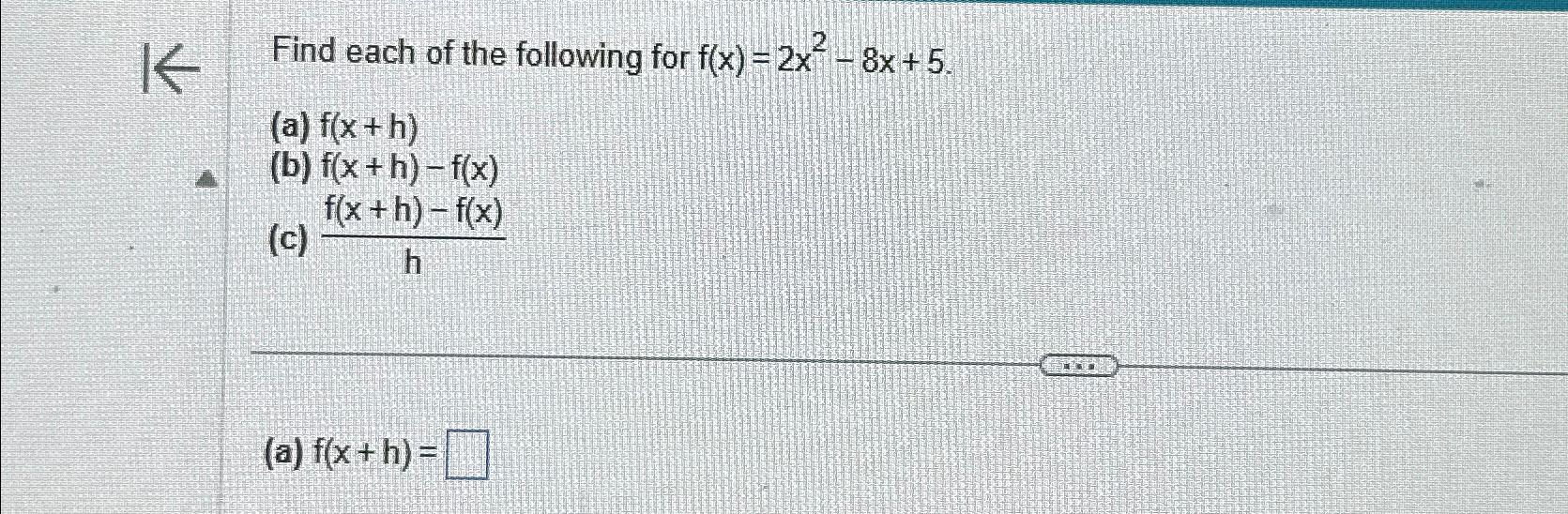Solved Find each of the following for | Chegg.com