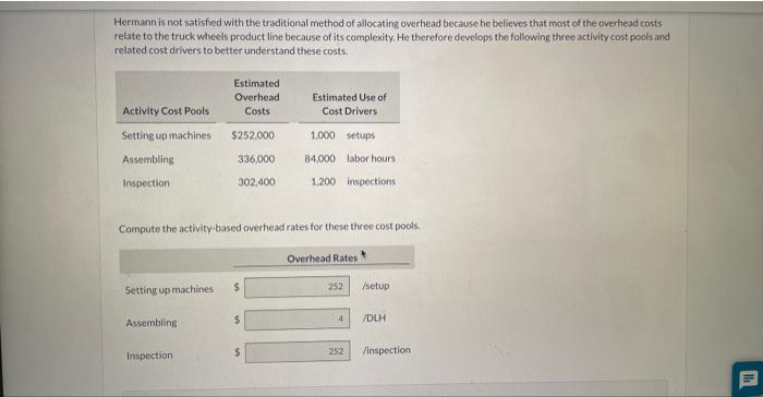 Solved Hermann is not satisfied with the traditional method | Chegg.com