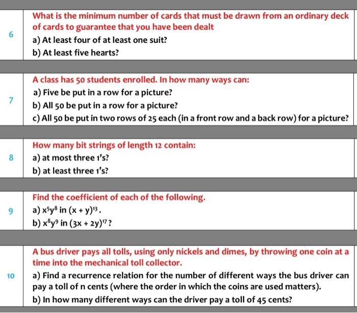 Solved What is the minimum number of cards that must be | Chegg.com