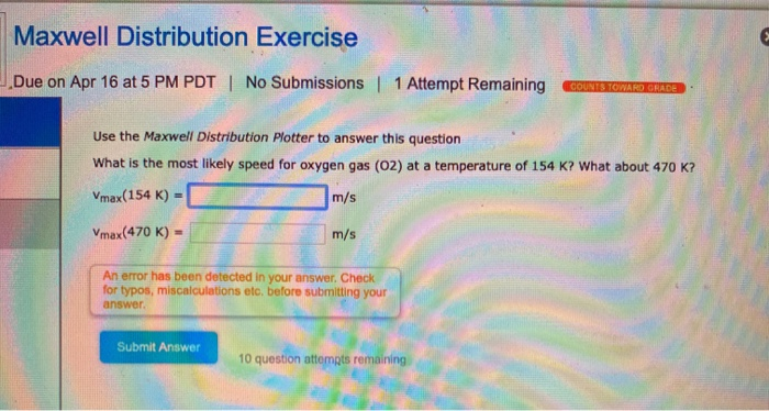 Solved Maxwell Distribution Exercise ..Due on Apr 16 at 5 PM | Chegg.com