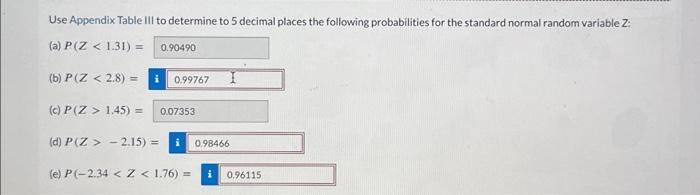 Use Appendix Table III to determine to 5 decimal | Chegg.com