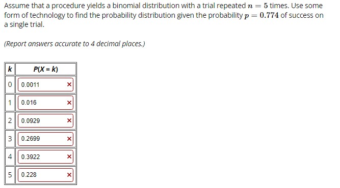 Solved Assume that a procedure yields a binomial | Chegg.com