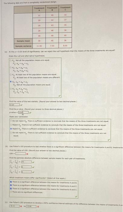 The greatly random Treatment Treatment A 30 20 20 15 | Chegg.com