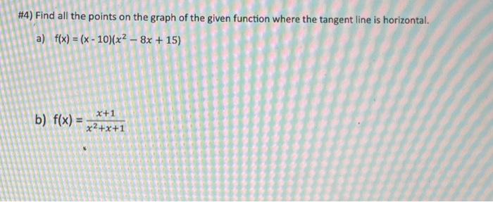 Solved \#4) Find all the points on the graph of the given | Chegg.com