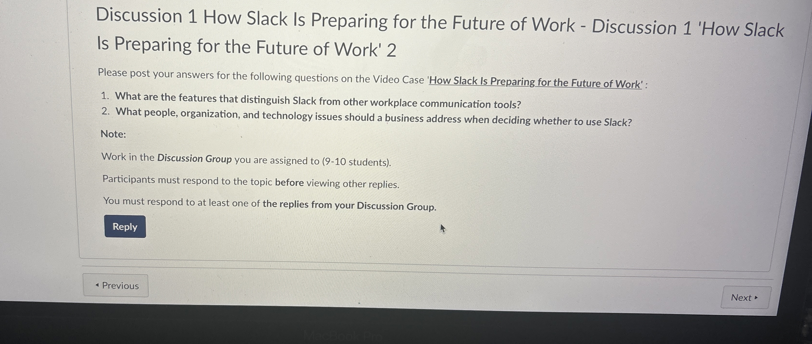 Solved Discussion 1 ﻿How Slack Is Preparing for the Future | Chegg.com