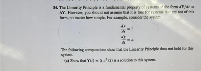 Solved 34. The Linearity Principle is a fundamental property | Chegg.com