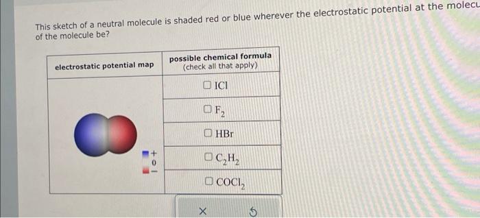Solved This sketch of a neutral molecule is shaded red or | Chegg.com