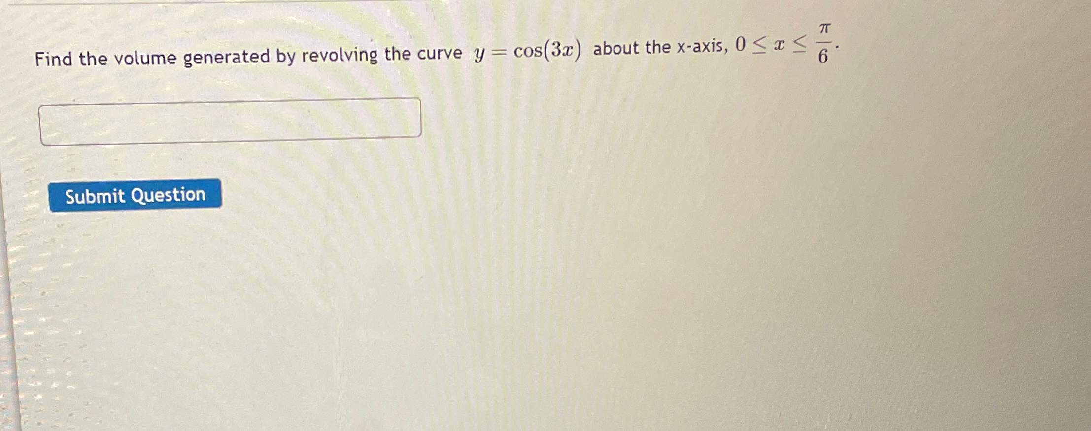 Solved Find the volume generated by revolving the curve | Chegg.com