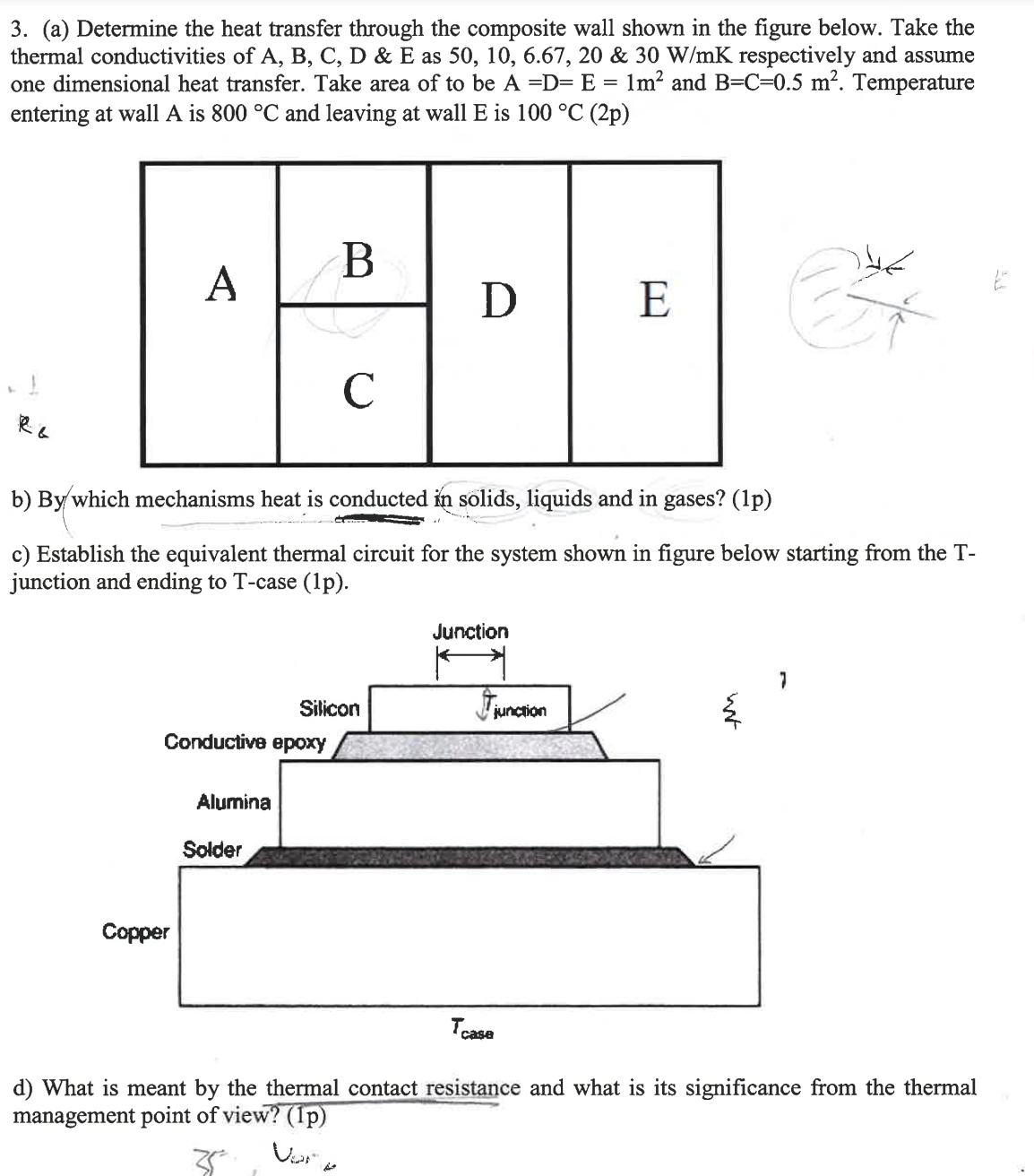 Solved 3. (a) ﻿Determine the heat transfer through the | Chegg.com
