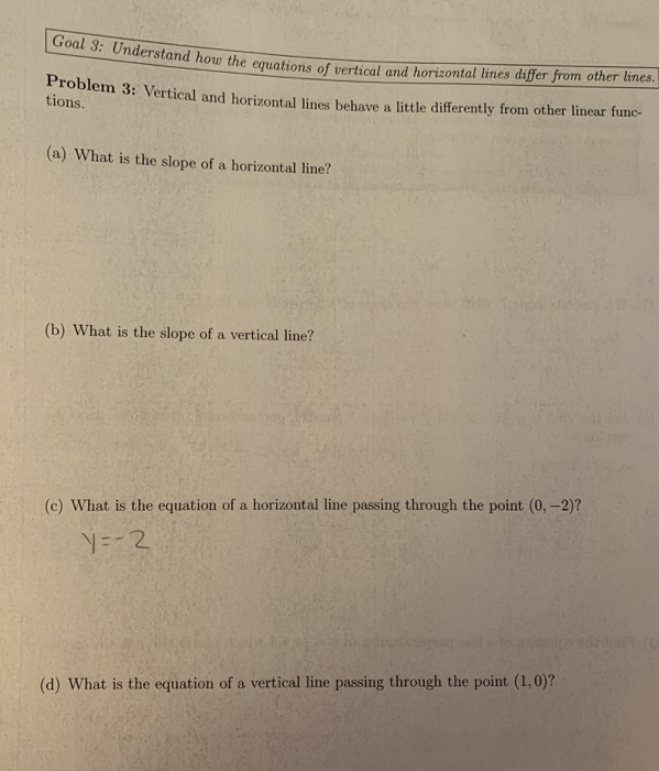 Solved Goal 3: Understand how the equations of vertical and | Chegg.com