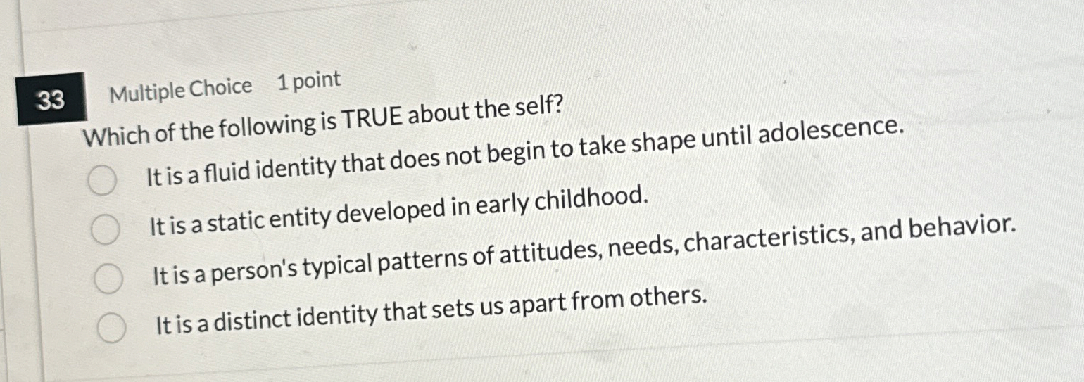 Solved 33 ﻿Multiple Choice 1 ﻿pointWhich of the following is | Chegg.com