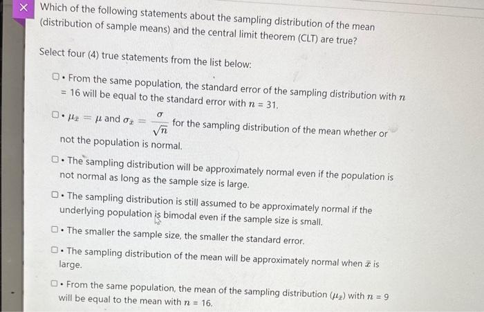 Solved (distribution of sample (distribution of sample | Chegg.com