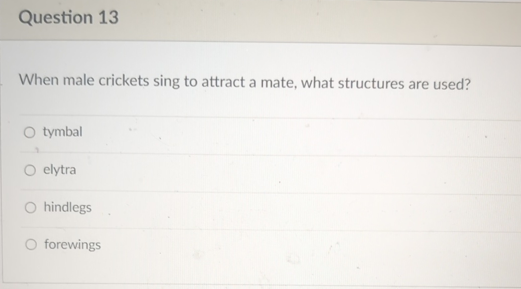 Solved Question 13When male crickets sing to attract a mate, | Chegg.com