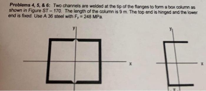 Solved Problems 4, 5, \& 6: Two channels are welded at the | Chegg.com