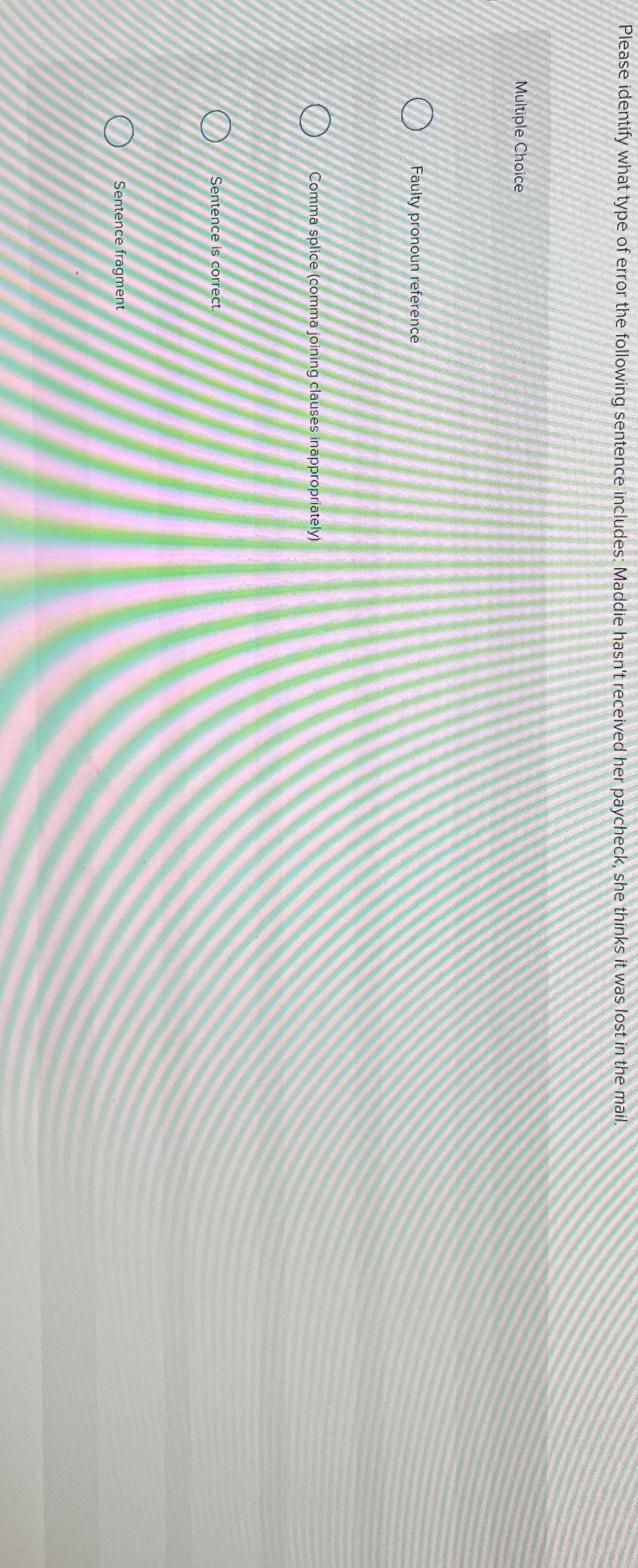 Solved Please identify what type of error the following | Chegg.com