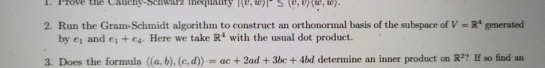 Solved 1. Prove the Cauchy-Schwarz inequality $ (0, 0) (w, | Chegg.com