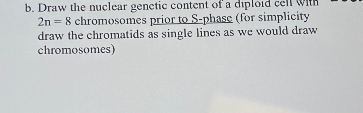Solved b. ﻿Draw the nuclear genetic content of a diploid | Chegg.com