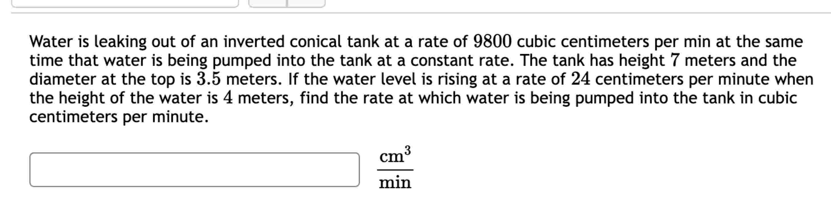 Solved by an EXPERT Water is leaking out of an inverted conical tank at ...