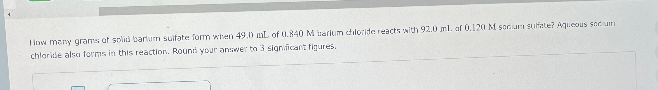 Solved How many grams of solid barium sulfate form when | Chegg.com