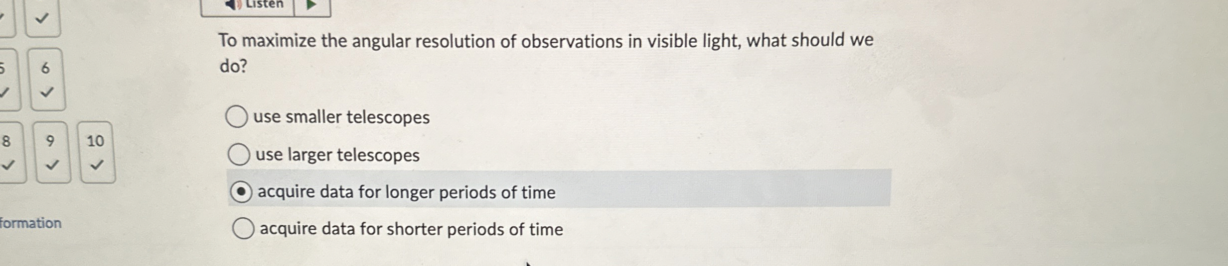 Solved To maximize the angular resolution of observations in | Chegg.com