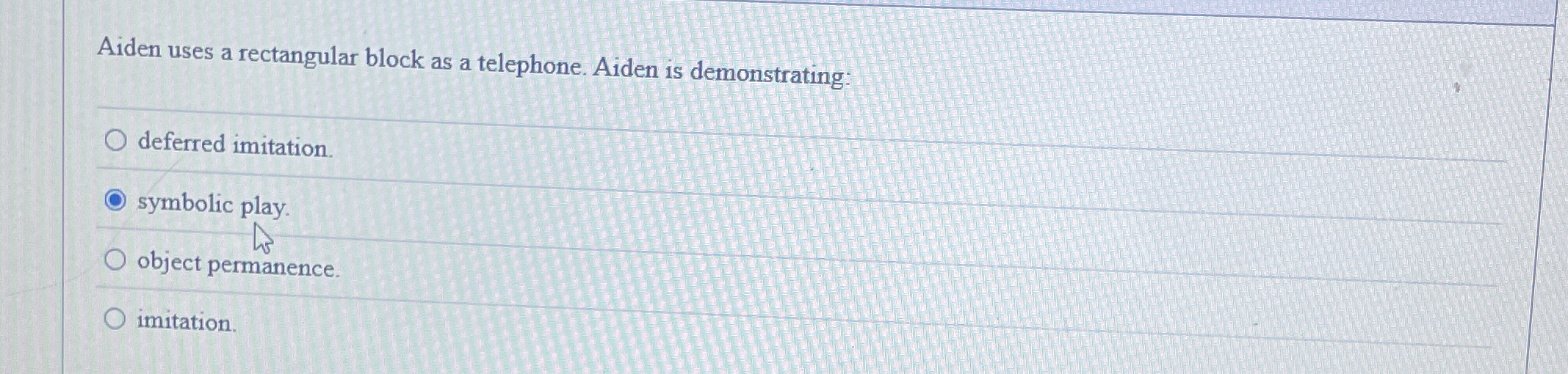 Solved Aiden uses a rectangular block as a telephone. Aiden | Chegg.com