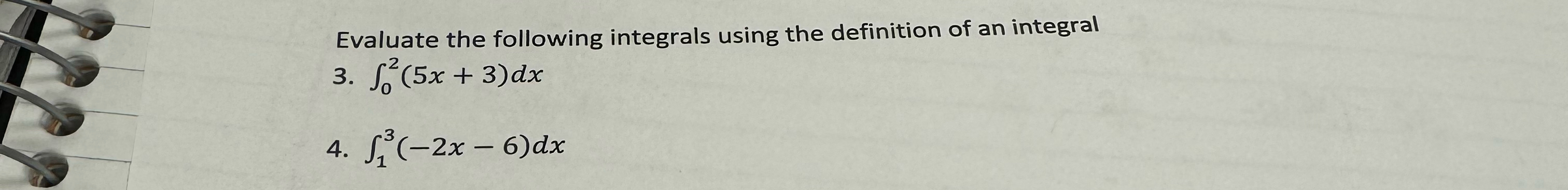 Solved Evaluate the following integrals using the definition | Chegg.com