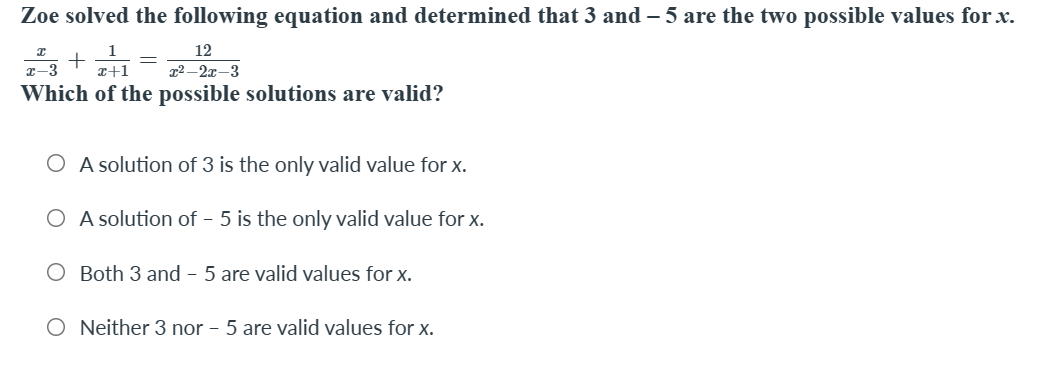Solved Zoe solved the following equation and determined that | Chegg.com