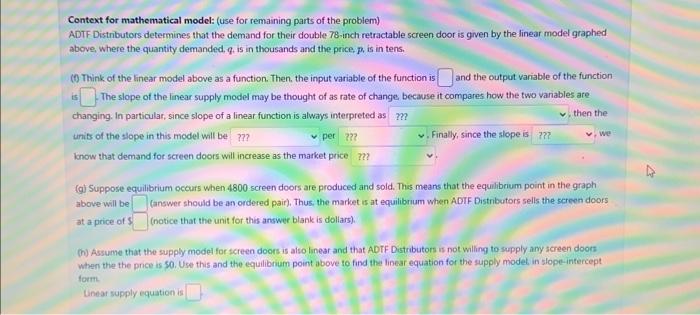 Solved The applet above shows the graph of a line in the | Chegg.com