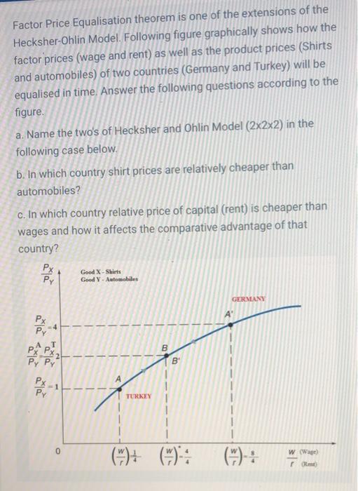 Solved Factor Price Equalisation theorem is one of the | Chegg.com