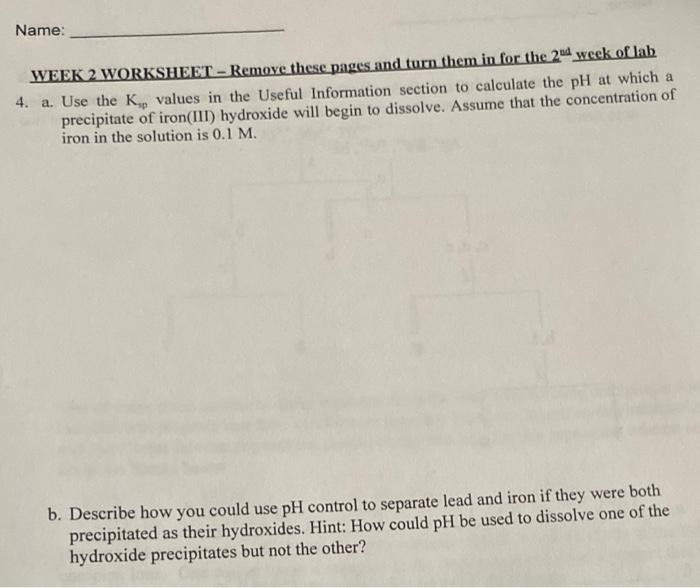 Solved Name: WEEK 2 WORKSHEET - Remove these pages and turn | Chegg.com
