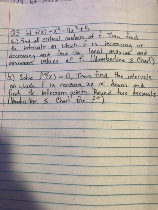 Solved 173 let HY Q5 let critical n f is the main and local | Chegg.com