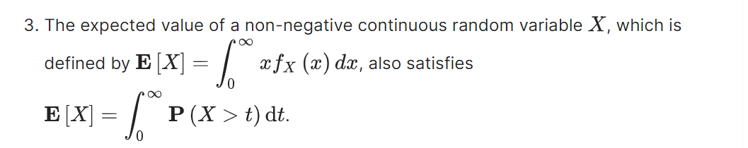 Solved The expected value of a non-negative continuous | Chegg.com